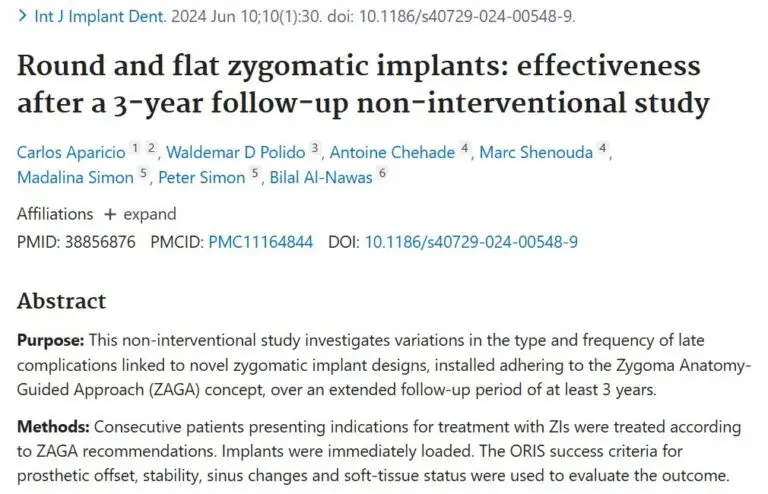 Study the Science behind ZAGA Concept for Zygomatic Implants